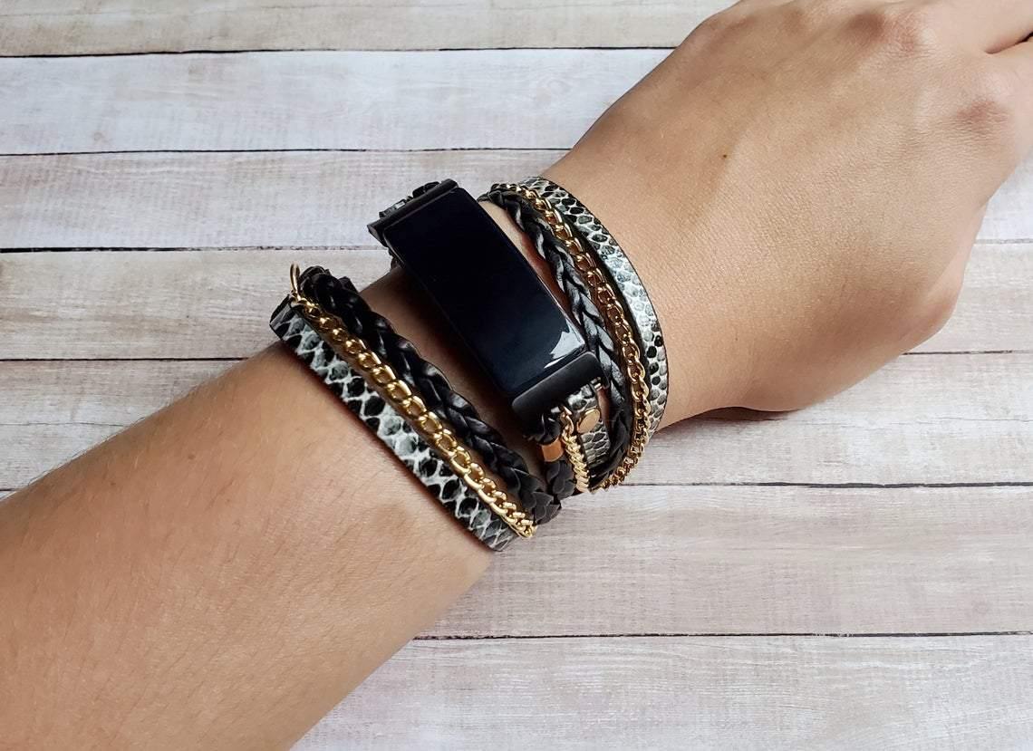 Boho Chic Snake Watch Bracelet Band for Fitbit Inspire 3 | Mareevo